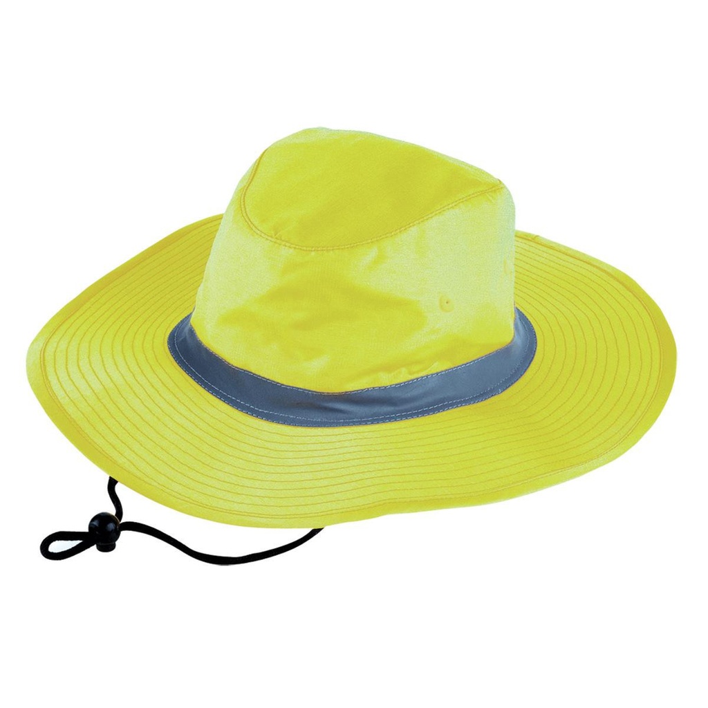 Wide Brim Reflector Sun Hat - Flouro Yellow | Peninsula Safety Supplies